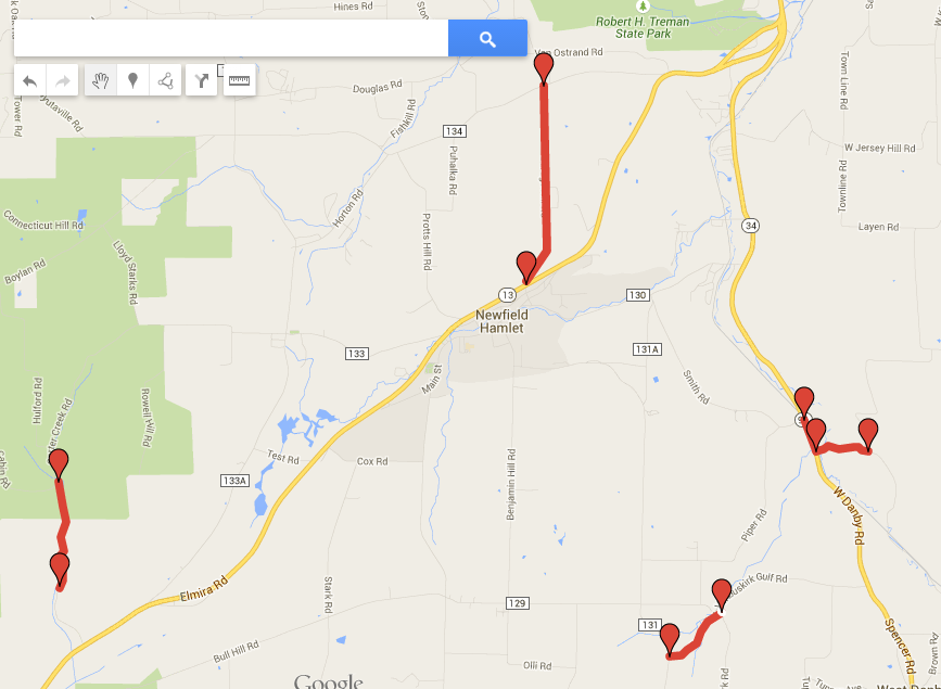 Map of roads, bridges still closed from flooding in Tompkins County