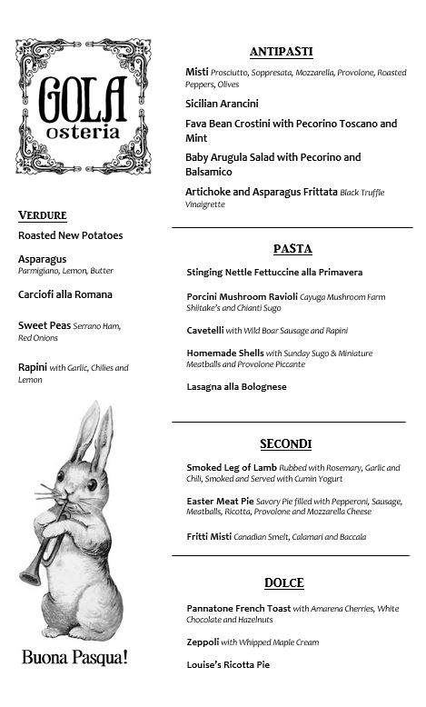 Gola_Easter_menu - The Ithaca Voice