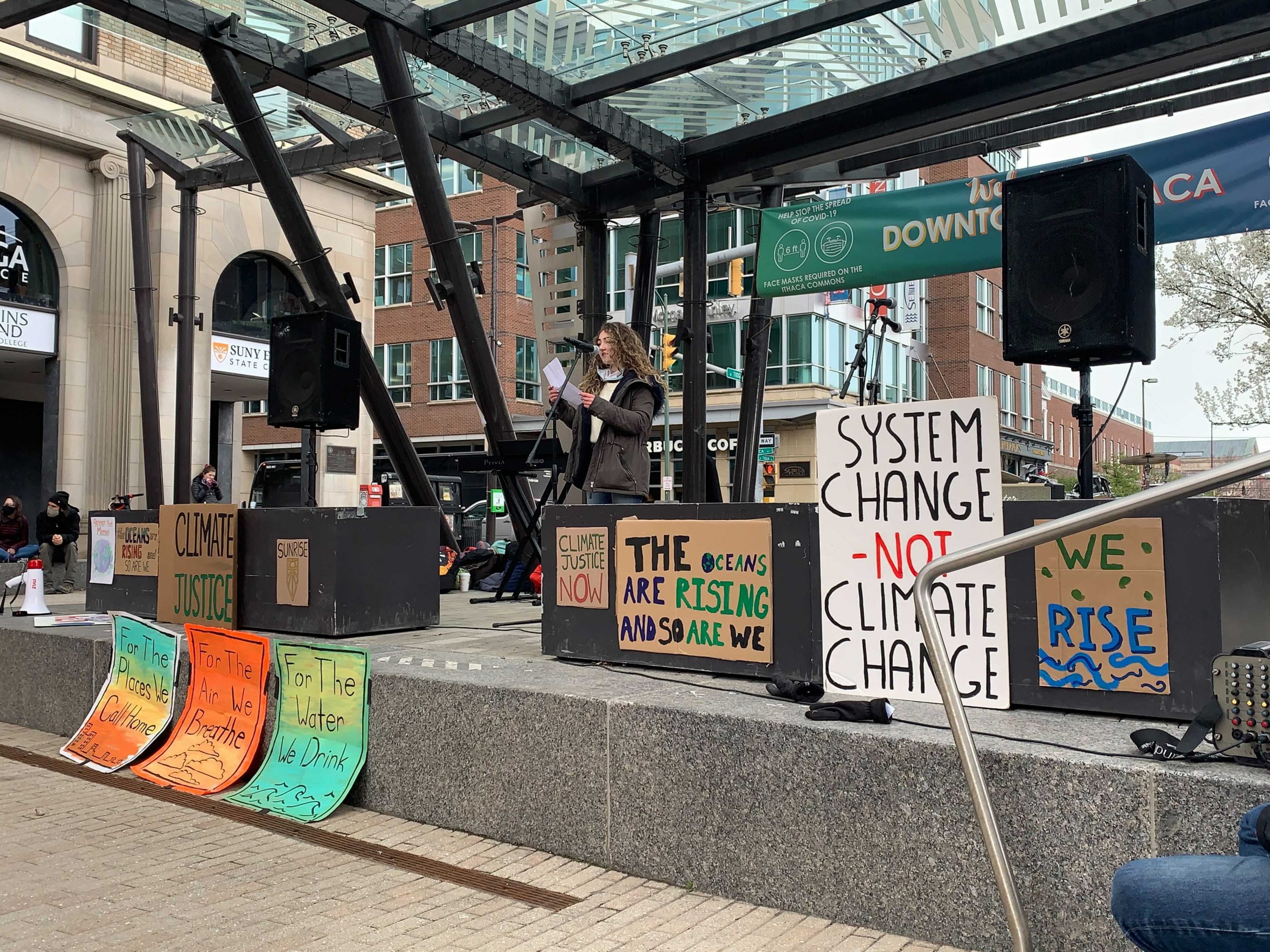 Youth activists lead Earth Day climate strike on Ithaca Commons - The ...
