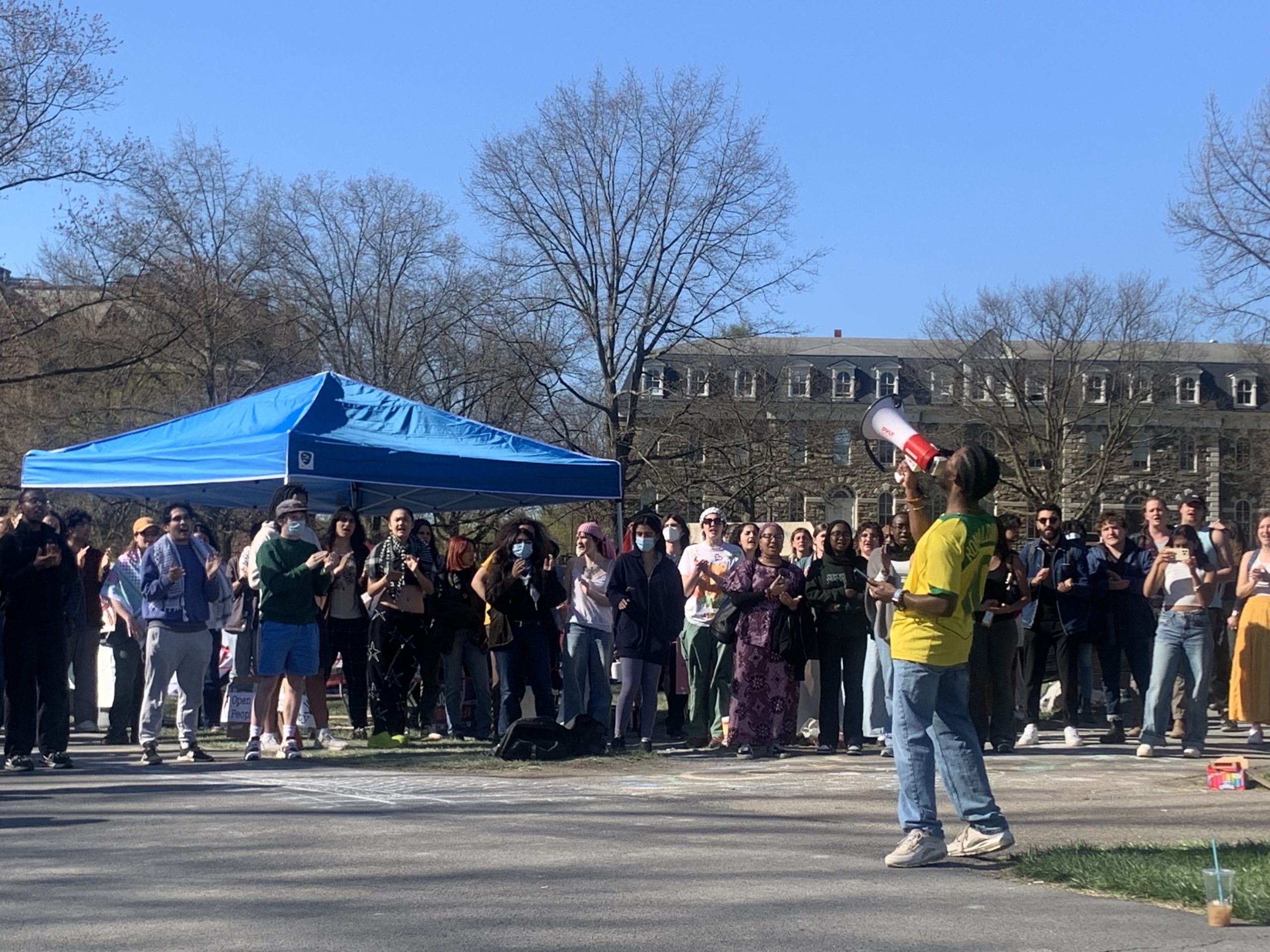 Update: Cornell encampment remains on Arts Quad with more punishments ...